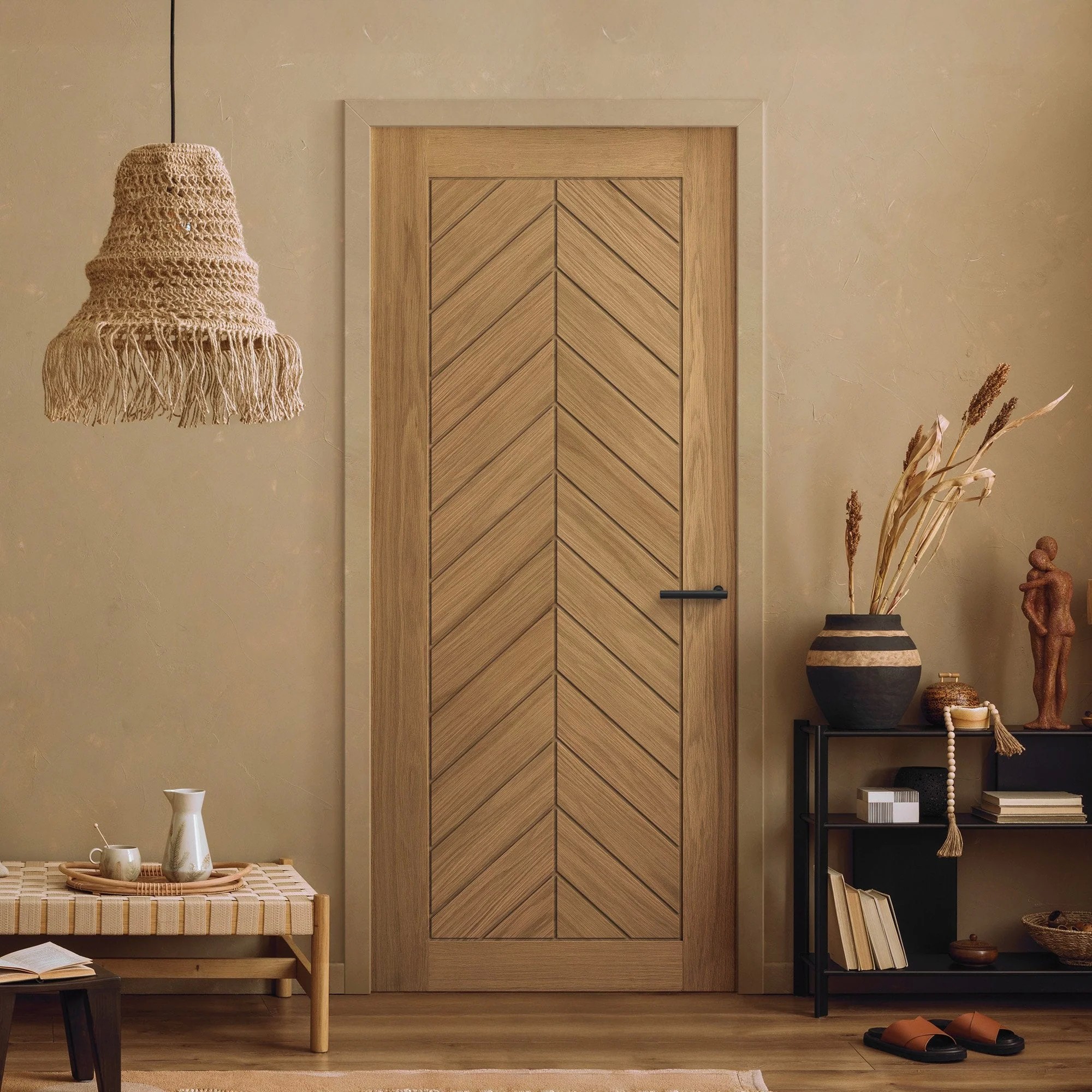 Chevron Oak Pre-finished Door - DOAR